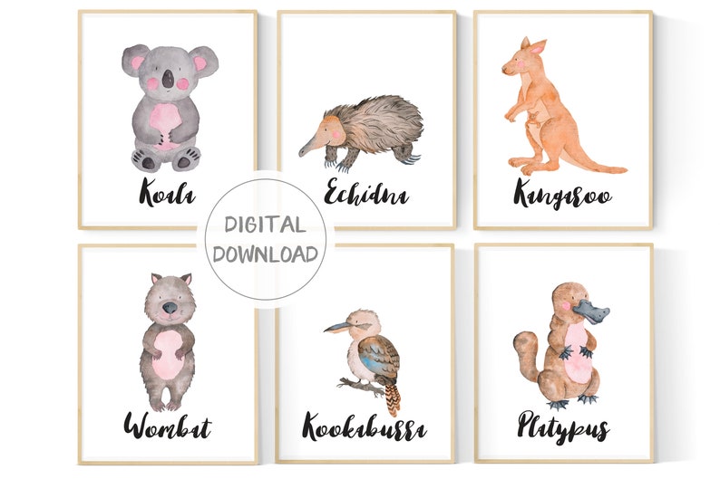 Australian Animal Printables Set of 6 Australian Animals - Etsy