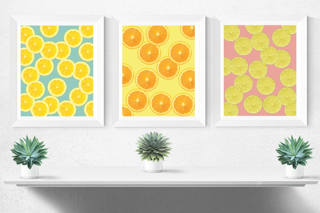 Food Art Kitchen Prints Citrus Fruit Art Printables Tropical Art Fruit ...