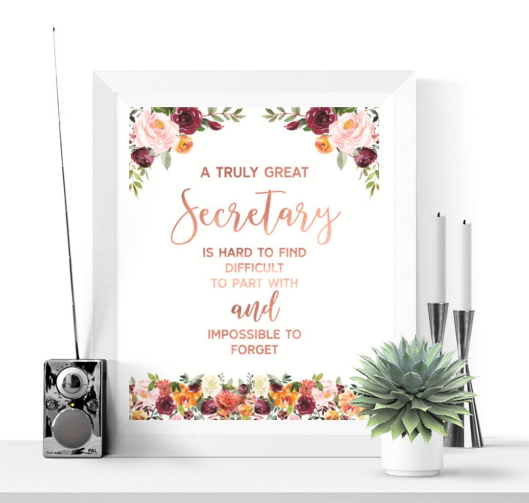 Secretary Gift Print A Truly Great Secretary Printable Secretary Gifts ...