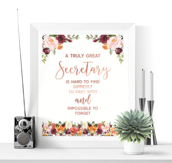 Secretary Gift Print A Truly Great Secretary Printable - Etsy