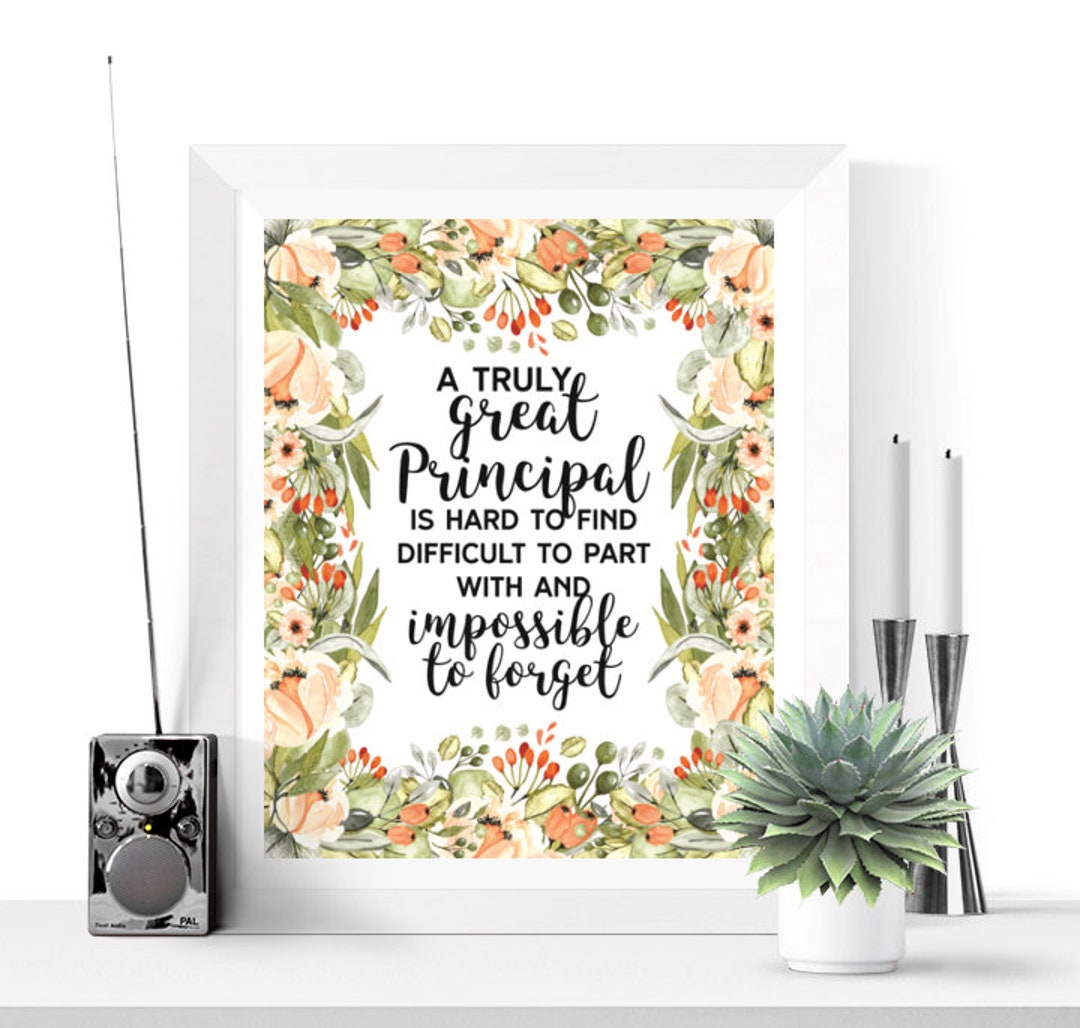 School Principal Gift Printable A Truly Great Principal Print Head ...