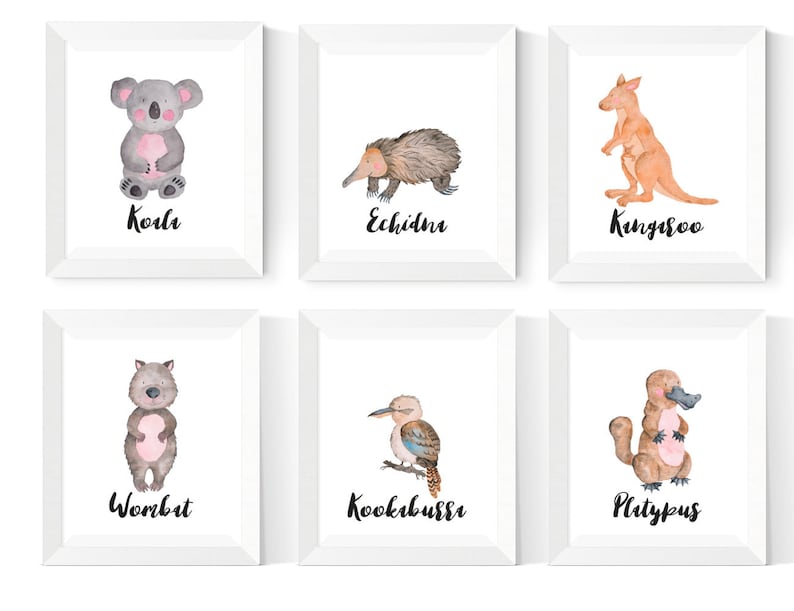 Australian Animal Printables Set of 6 Australian Animals - Etsy