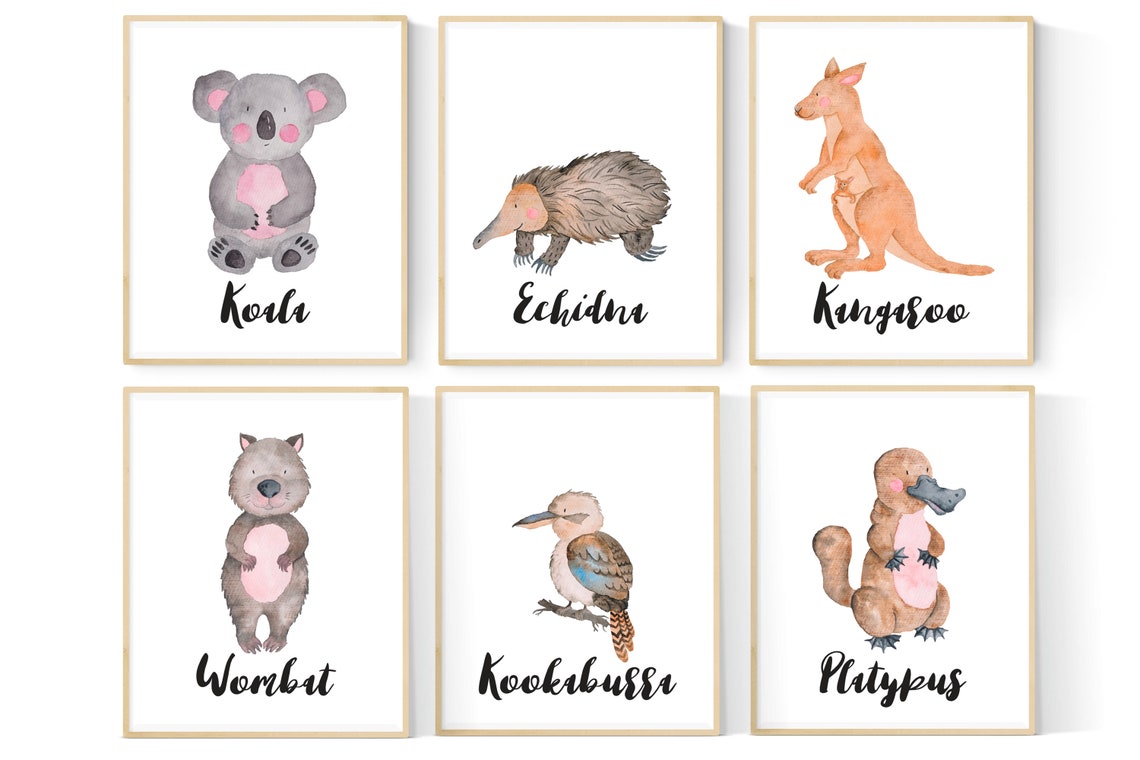 Australian Animal Printables Set of 6 Australian Animals | Etsy