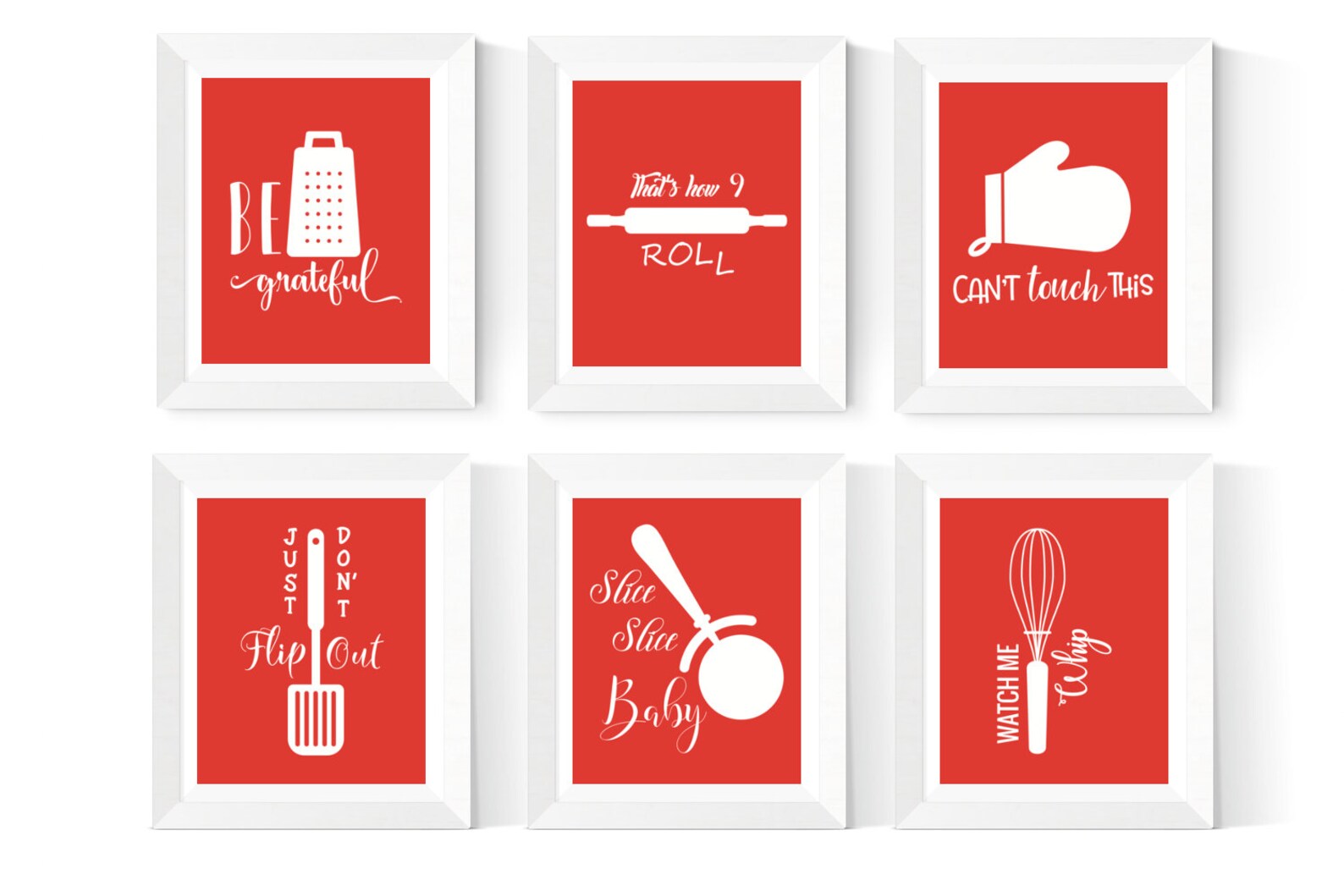 Red Kitchen Art Red Kitchen Printables Kitchen Decor Red - Etsy