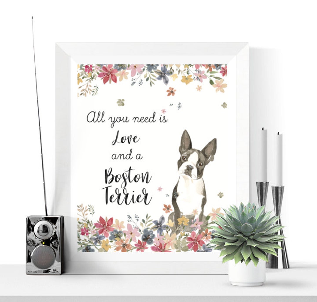 Boston Terrier Art Boston Terrier Wall Art Printable Dog - Etsy