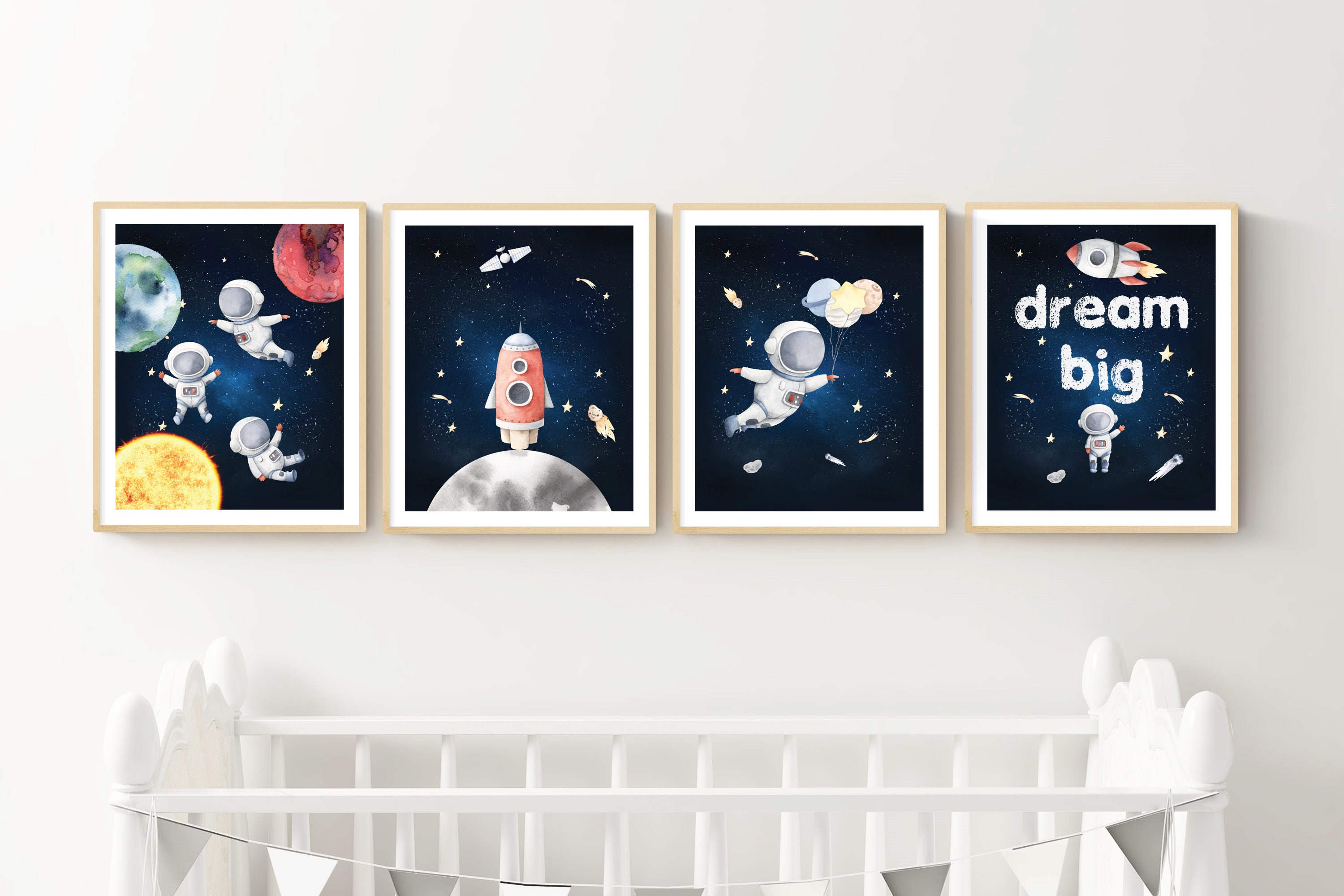Kids Space Wall Art Printables Space Theme Nursery Dream - Etsy Ireland