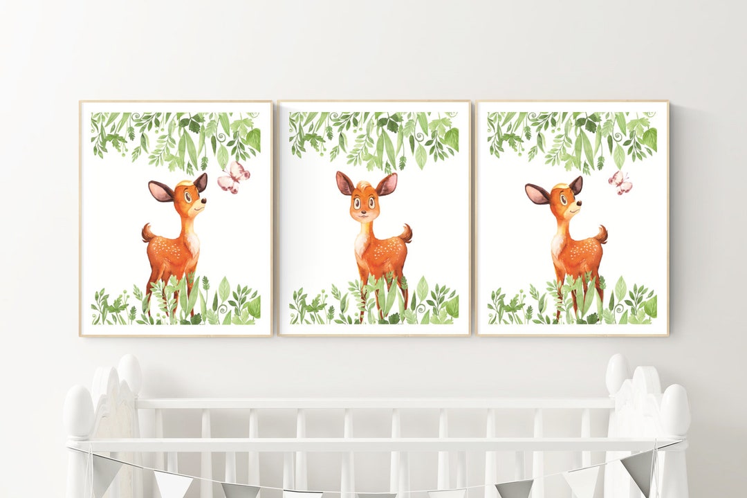 Baby Deer Wall Art Set of 3 Nursery Art Printables Baby - Etsy