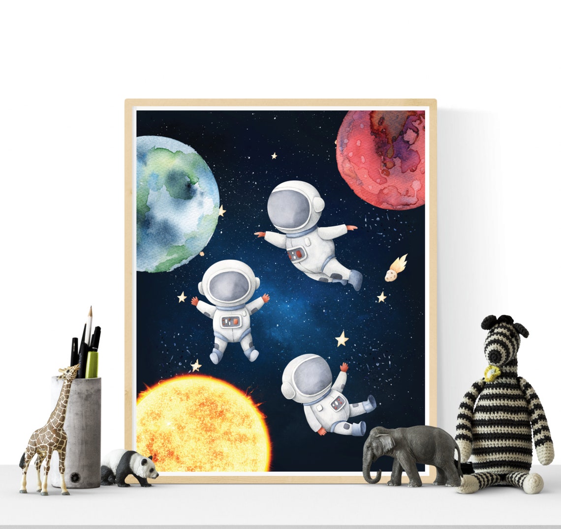 Kids Space Wall Art Printables Space Theme Nursery Dream - Etsy Ireland