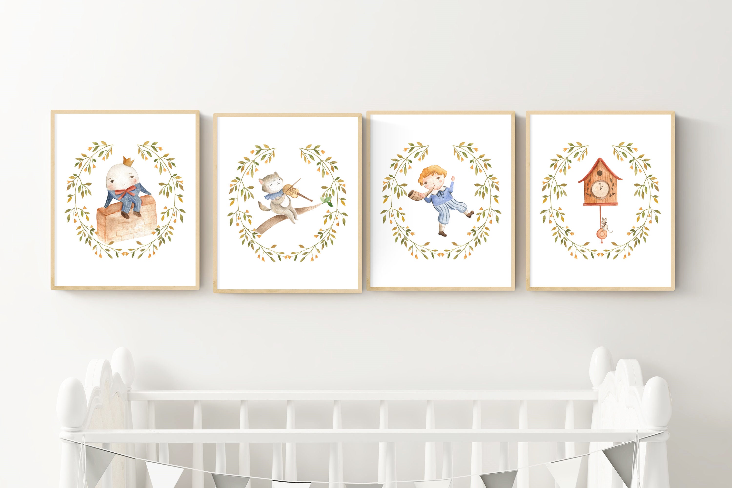 Nursery Rhyme Wall Art Printables Watercolor Nursery Art 4 | Etsy
