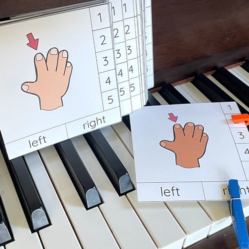 Piano Hands and Finger Clip It Cards for Young Piano Students - Etsy