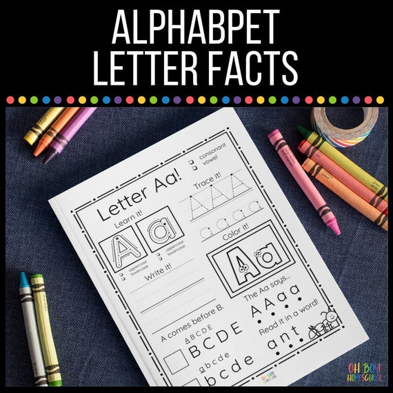 Alphabet Letter Facts Letter of the Day Worksheets for - Etsy