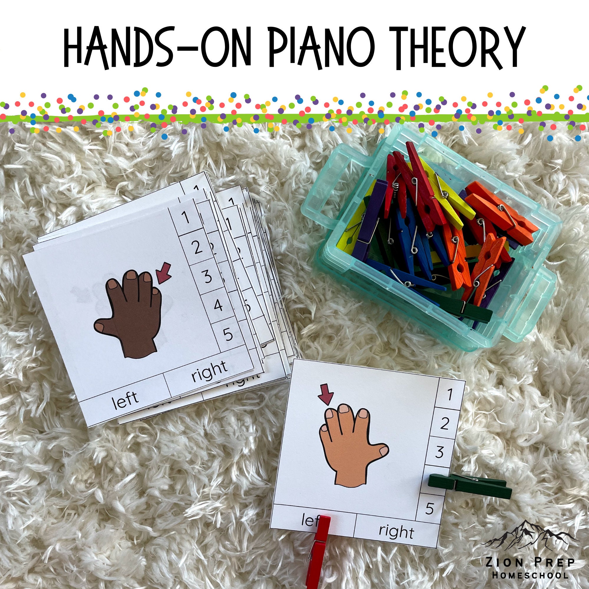 Piano Hands and Finger Clip It Cards for Young Piano Students - Etsy