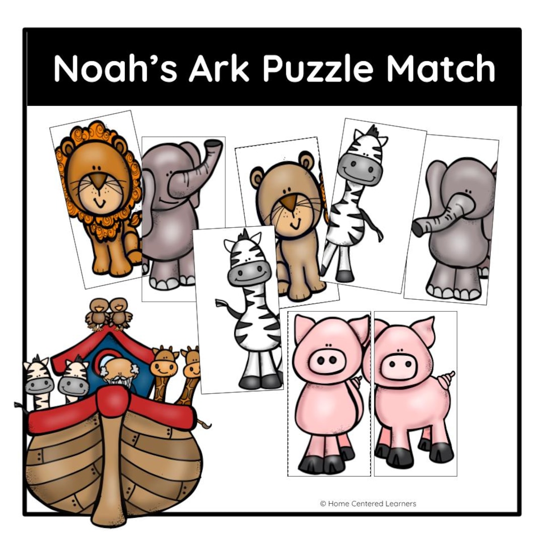 Noah's Ark Puzzle Match Game for Toddlers - Etsy