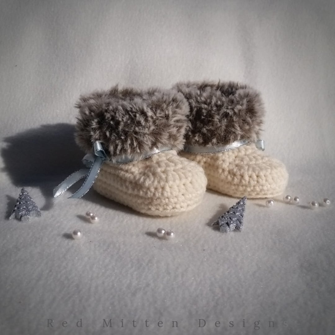 PATTERN Faux Fur Baby Booties - Etsy