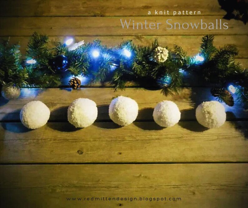 PATTERN Winter Snowballs & Christmas "lights", Two Knit Patterns in One ...