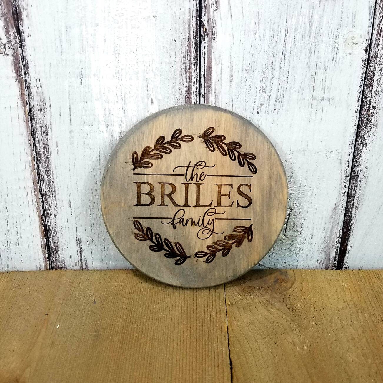 Personalized Laser Engraved Family Name Wreath Wall Mounted | Etsy