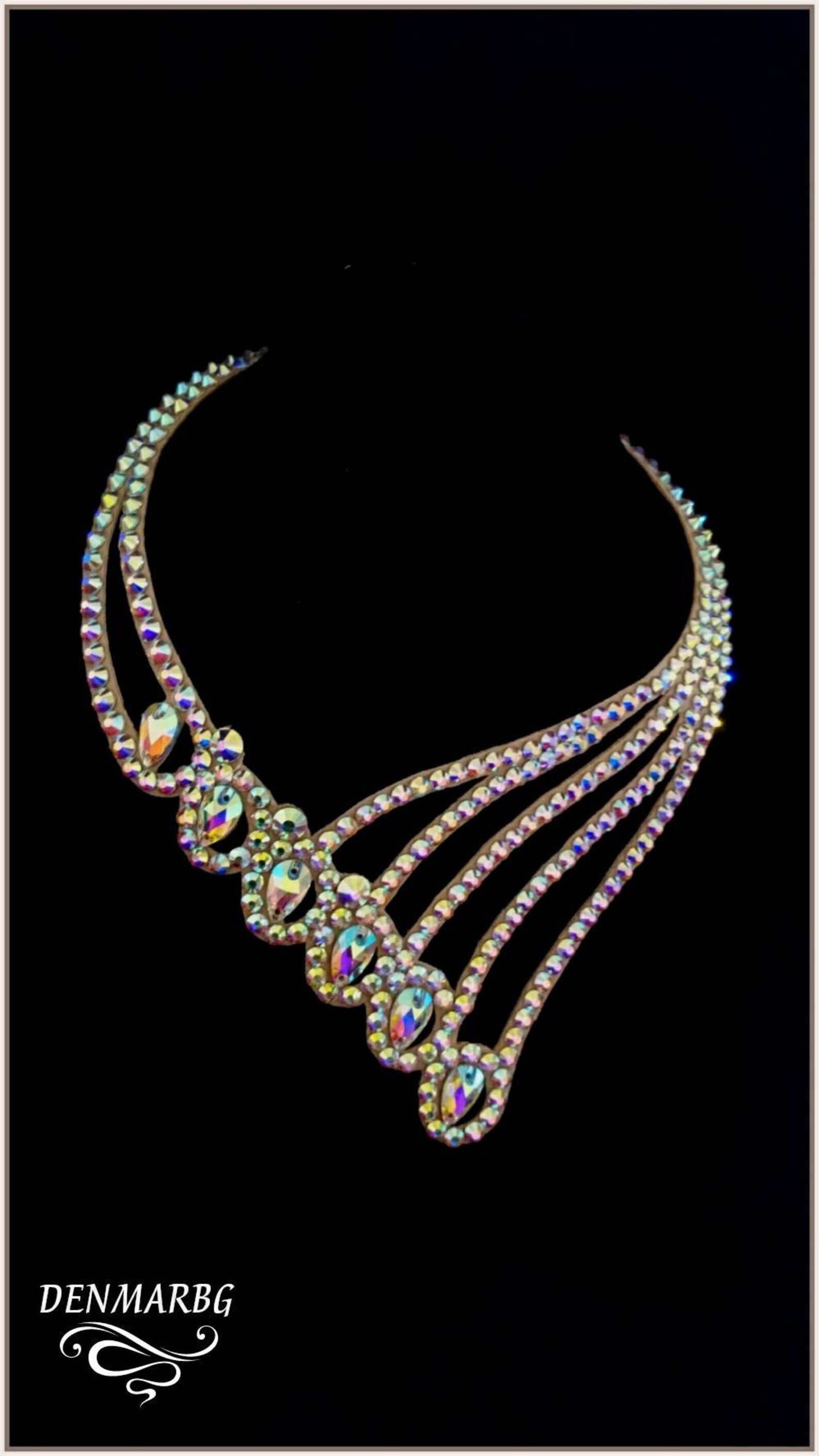 Crystal AB Ballroom Dance Necklace, Rhinestone Costume Jewelry - Etsy