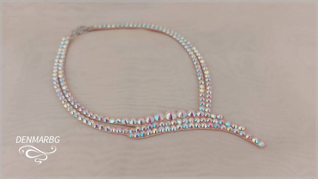 AB Crystal Ballroom Necklace, Rhinestone Dance Performance Jewelry - Etsy