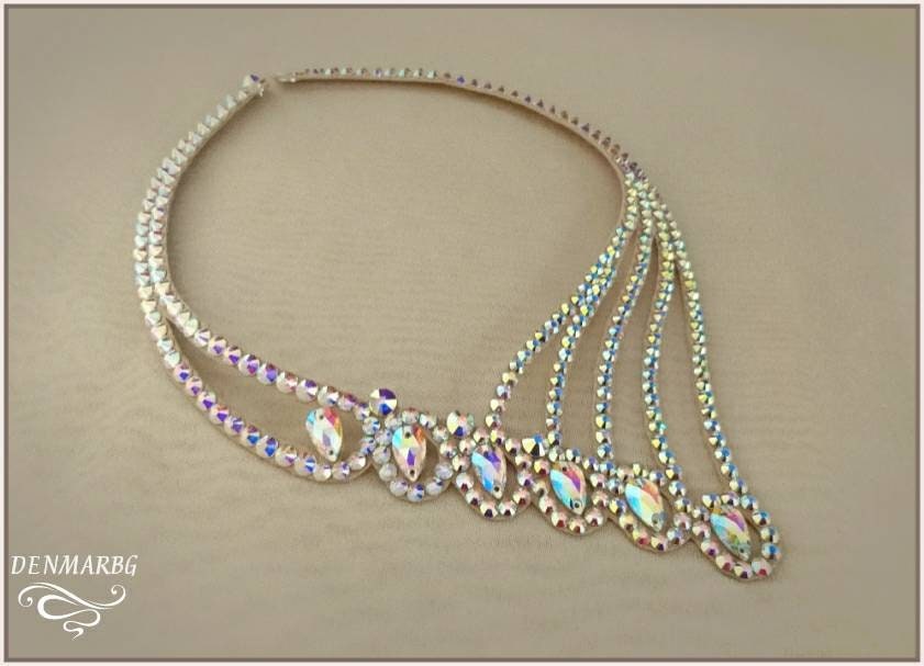 Crystal AB Ballroom Dance Necklace, Rhinestone Costume Jewelry - Etsy