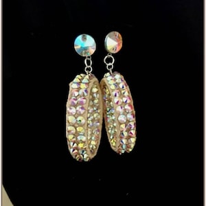 Rhinestone Ballroom Dance Hoop Earrings, AB Crystal Jewelry - Etsy