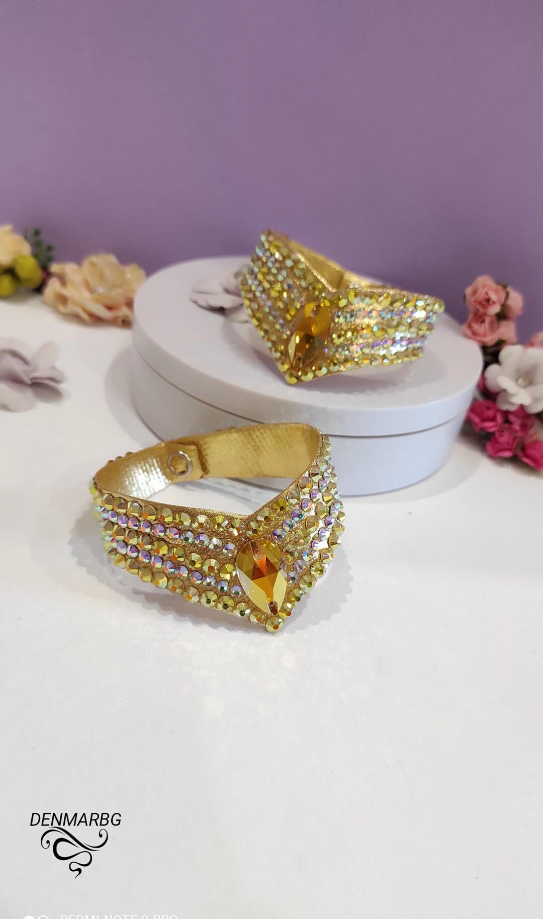 Gold Ballroom Bracelets, Dance Cuffs, Costume Accessory, Rhinestone ...