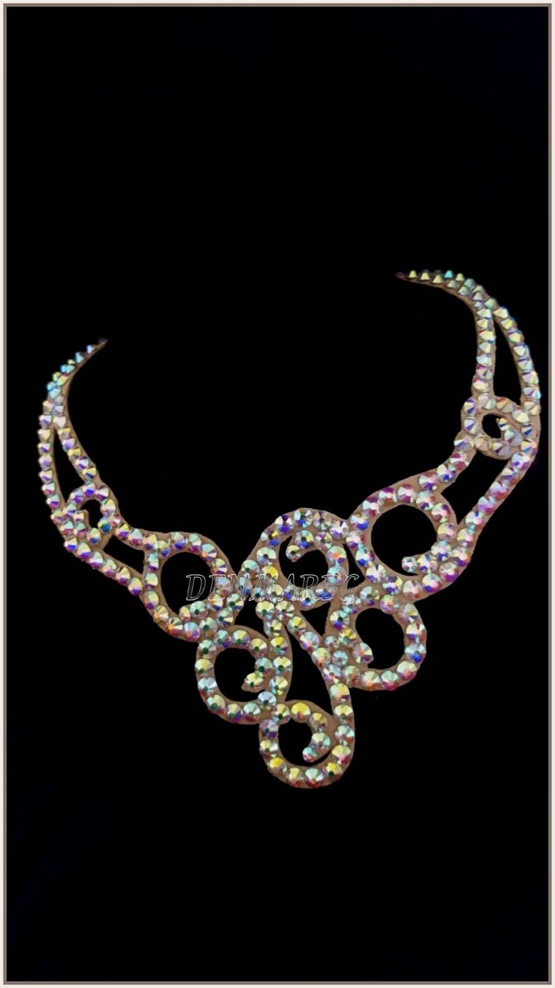 Ballroom Dance Necklace, AB Crystals, Sapphire Rhinestones - Etsy