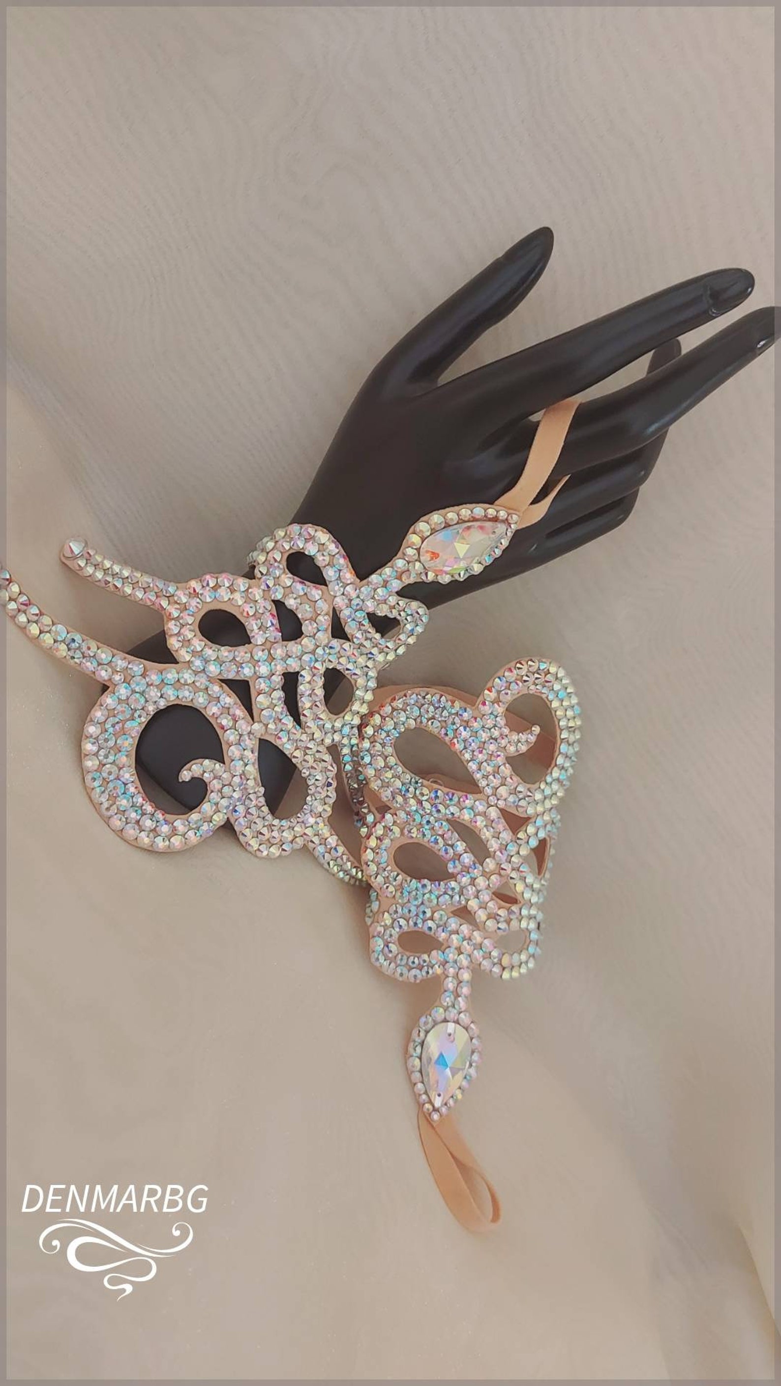 Rhinestone Bracelet Ballroom Latin Dance Cuff Jewelry Costume - Etsy