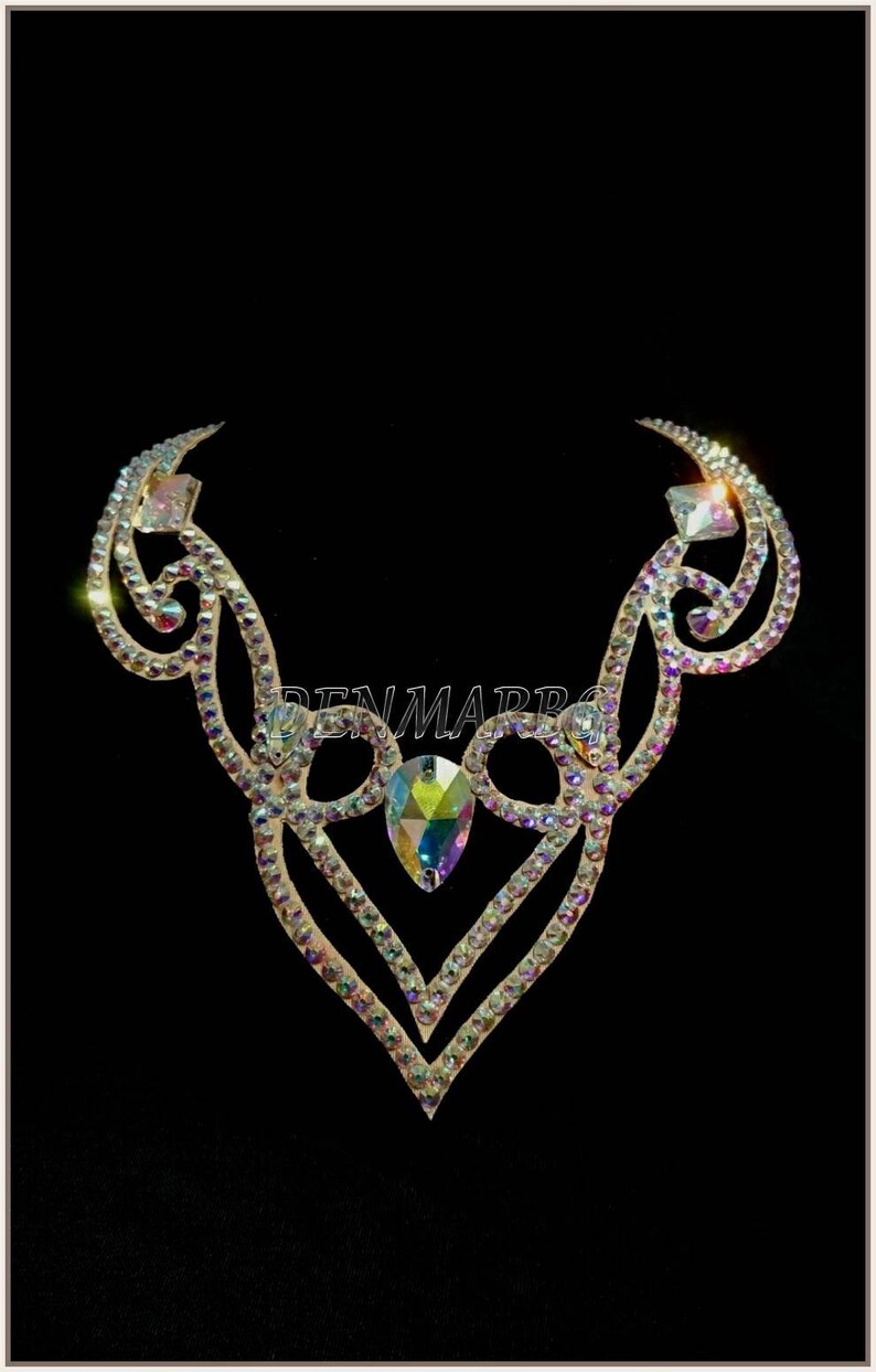 Ballroom Necklace, Crystal Competition Costume Jewelry, Latin Dance ...