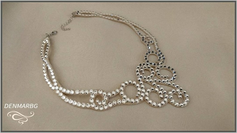 Ballroom Dance Necklace, AB Crystals, Sapphire Rhinestones - Etsy