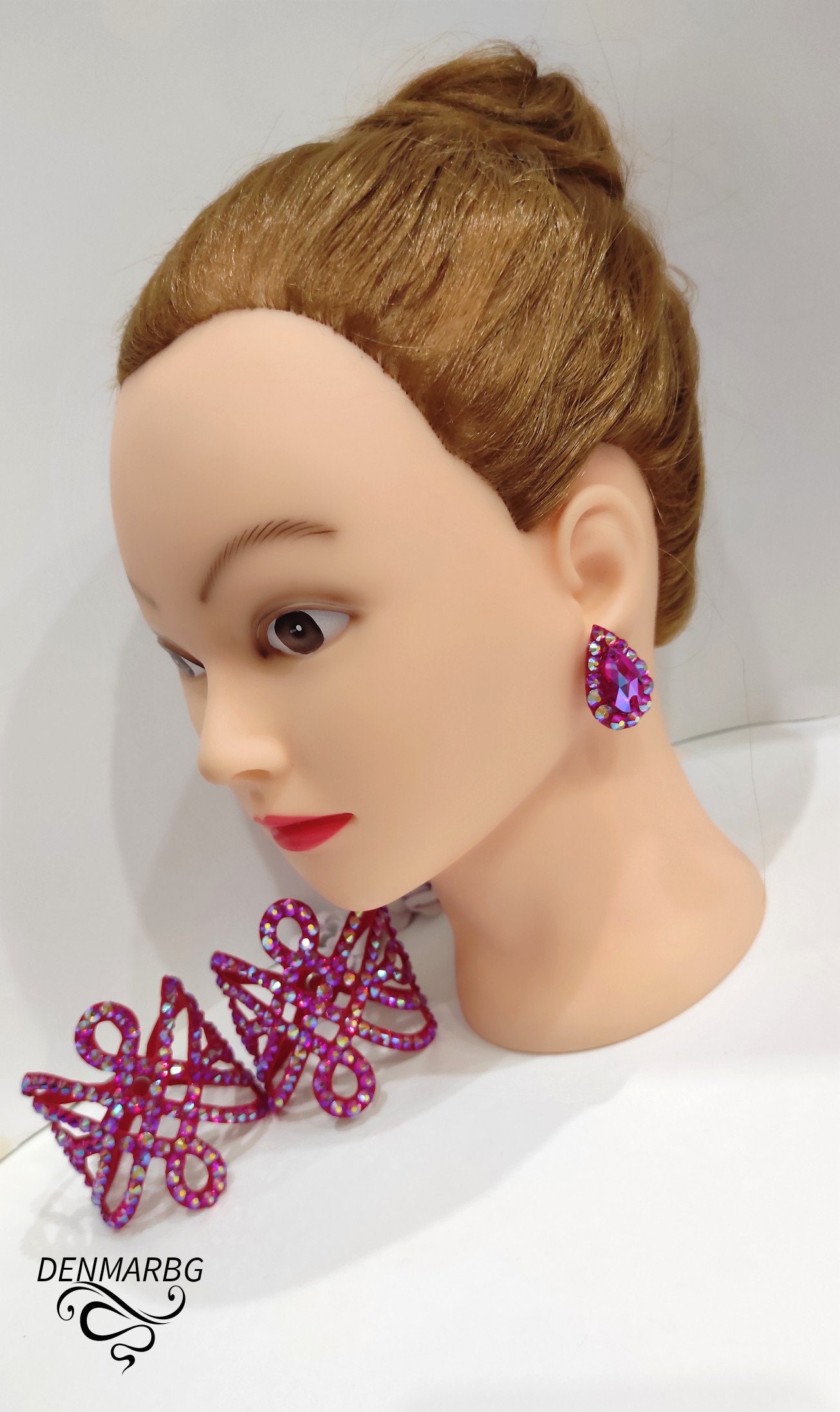 Rhinestone Ballroom Dance Jewelry Set, Earrings and Cuffs - Etsy