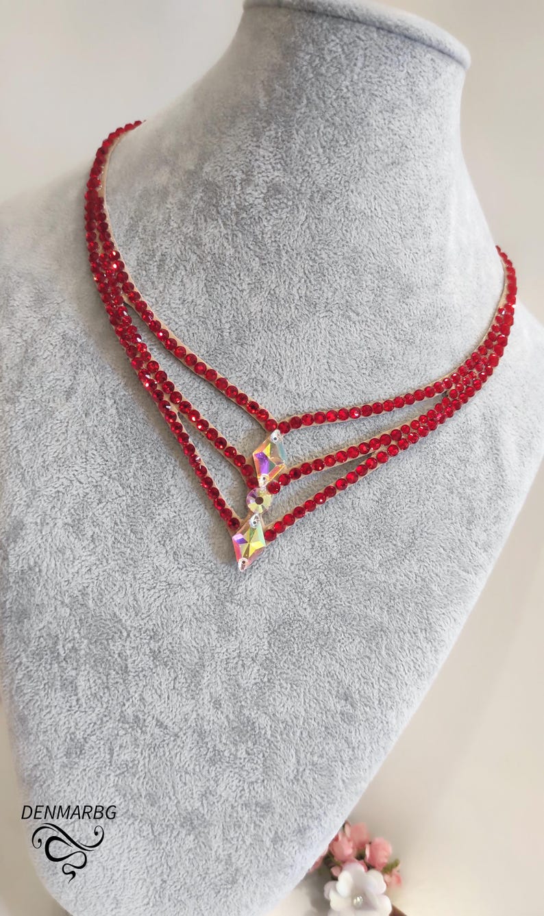 Ballroom Necklace, Rhinestone Dance Jewelry, Crystal Accessories - Etsy