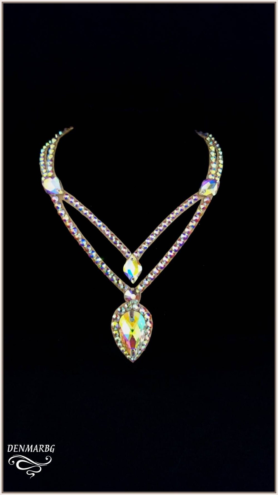 Ballroom Necklace, Dance Jewelry, Rhinestone Competition Costume ...