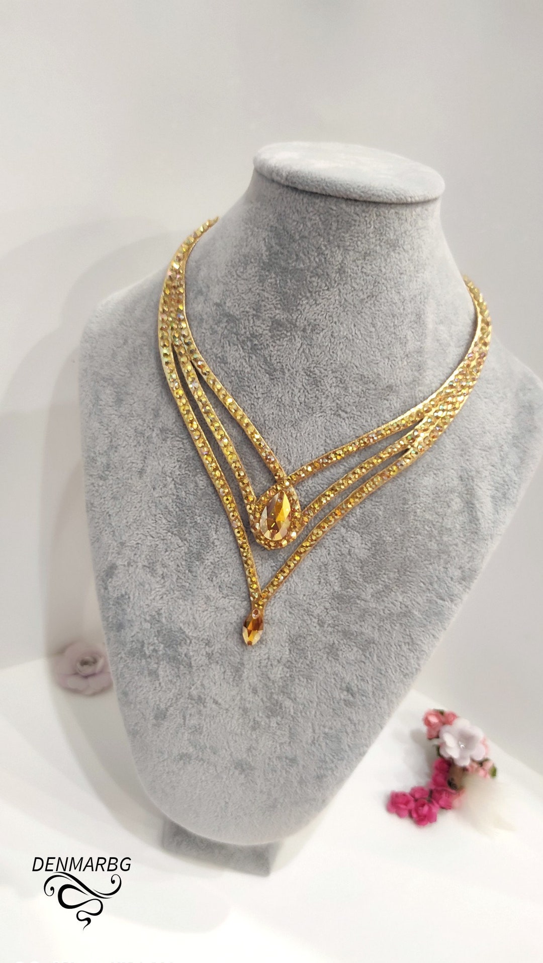 Ballroom Necklace, Costume Dance Jewelry, Rhinestone Dance Accessories ...