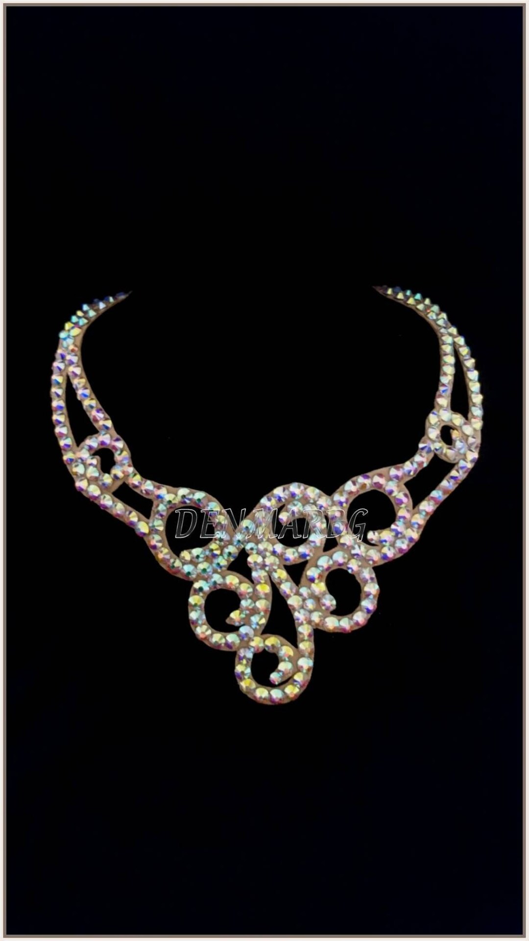 Ballroom Dance Necklace, AB Crystals, Sapphire Rhinestones - Etsy