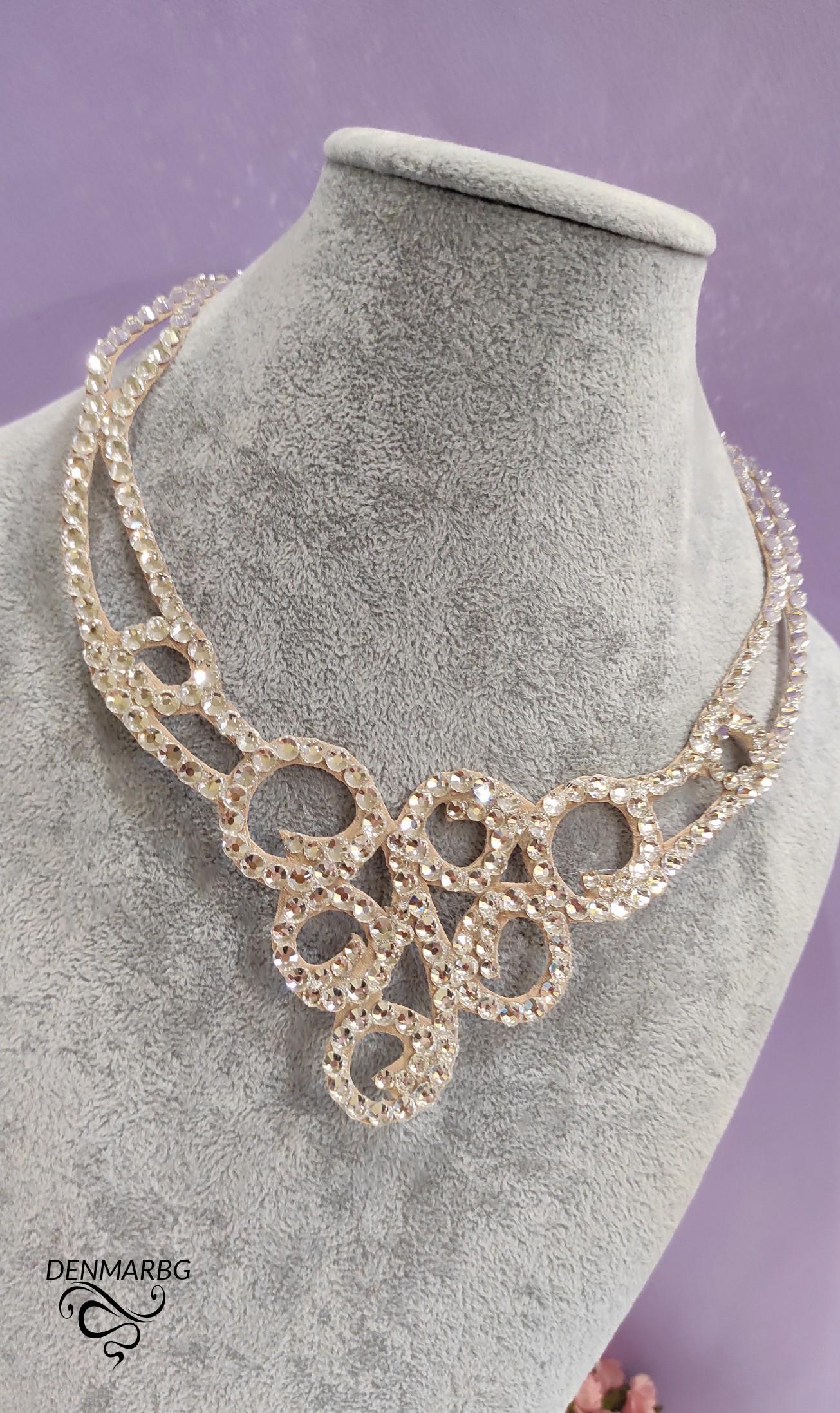 Ballroom Dance Necklace, AB Crystals, Sapphire Rhinestones - Etsy