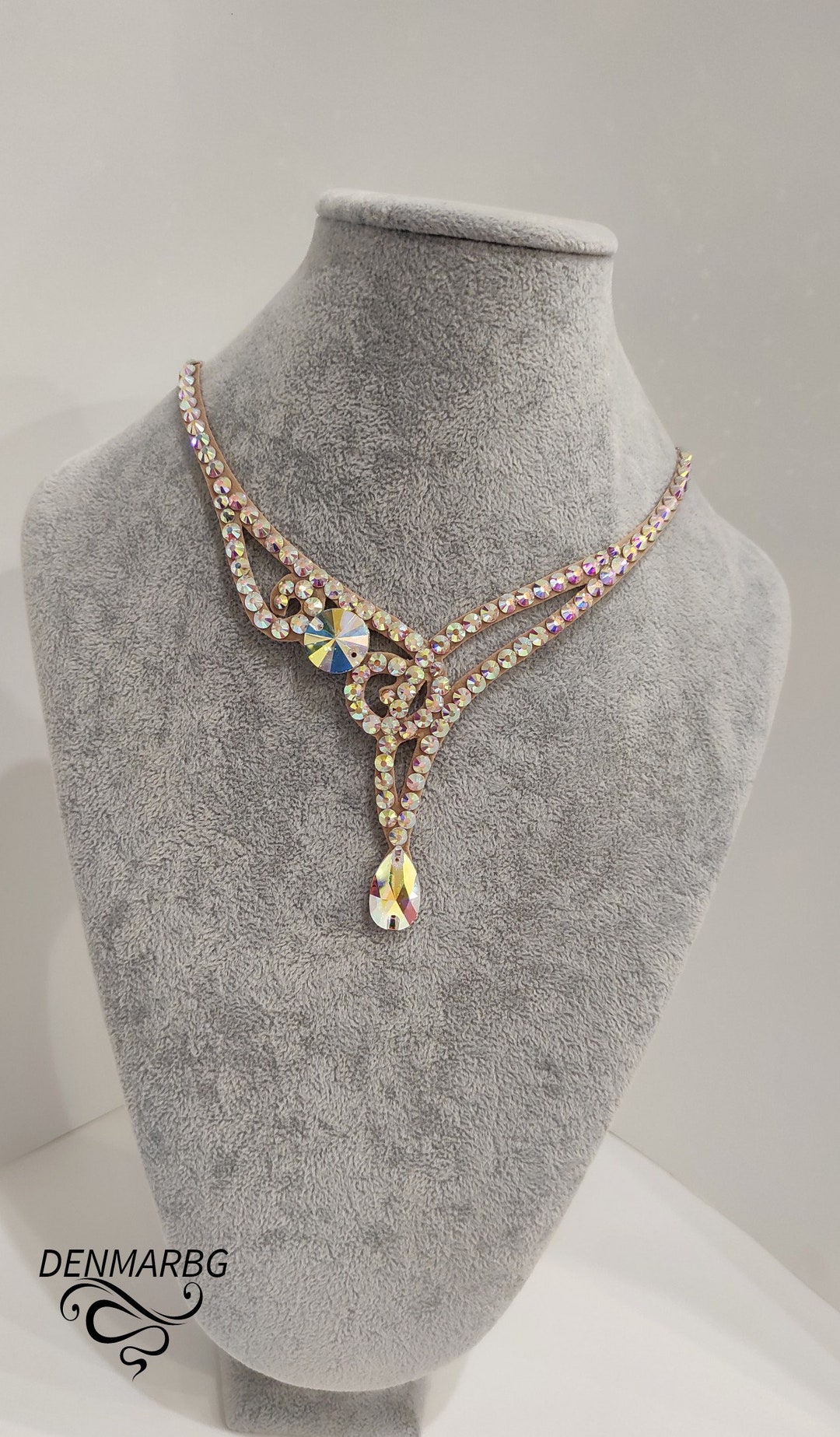 Rhinestone Ballroom Necklace, Dance Costume Jewelry, Competition ...