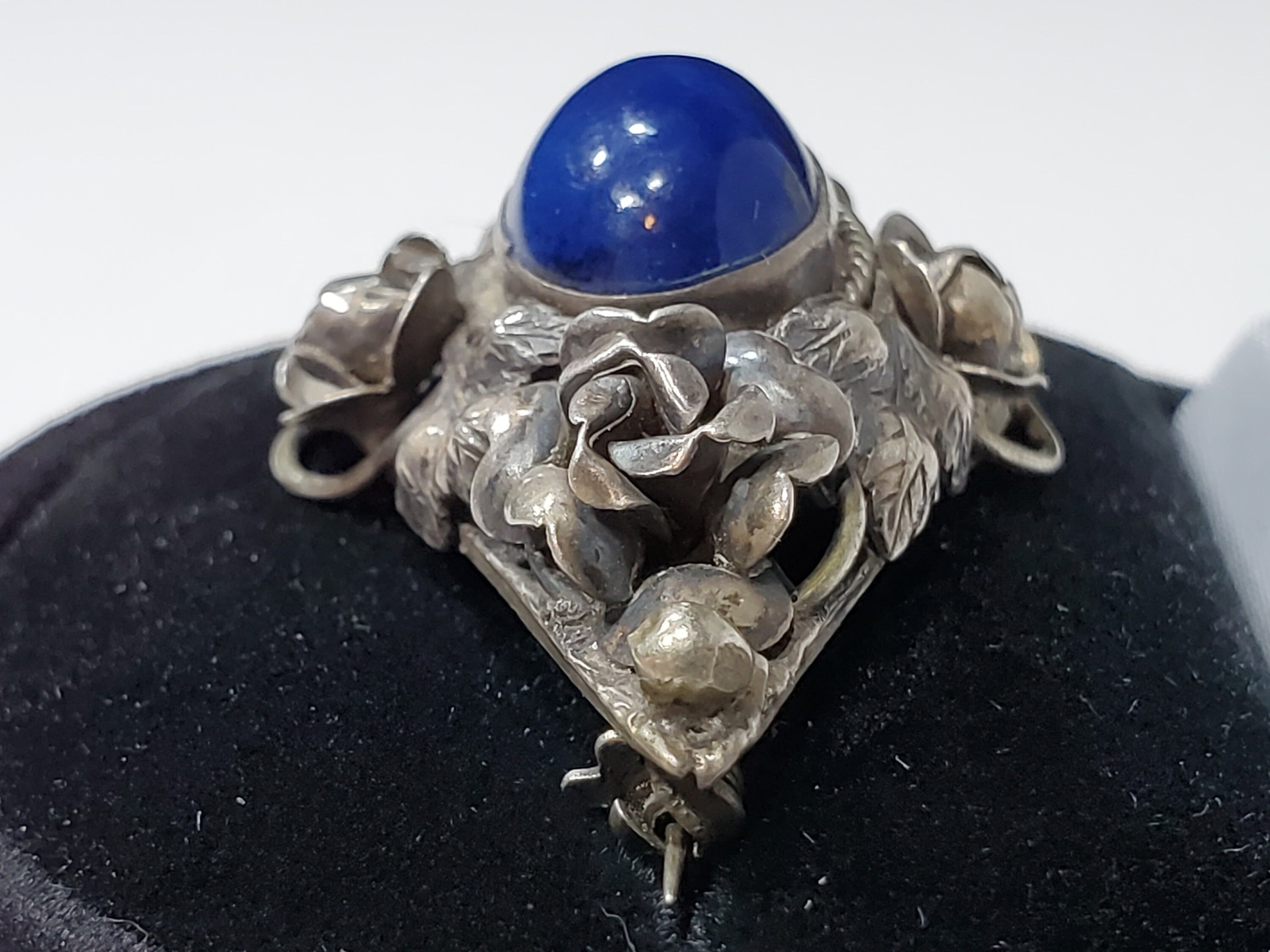 Antique Brooch-Flli Peruzzi-Sterling Silver-Lapis | Etsy