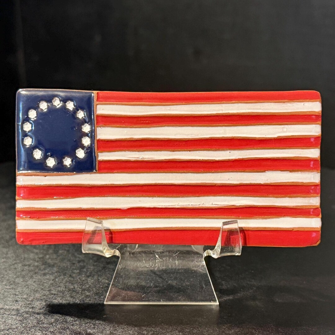 American Flag Subway Tile: Handmade Redware Colonial Stars and Stripes ...