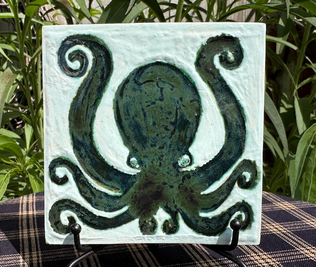 Octopus Ceramic Tiles for Kitchen Backsplash Bathroom Wall or Drink ...
