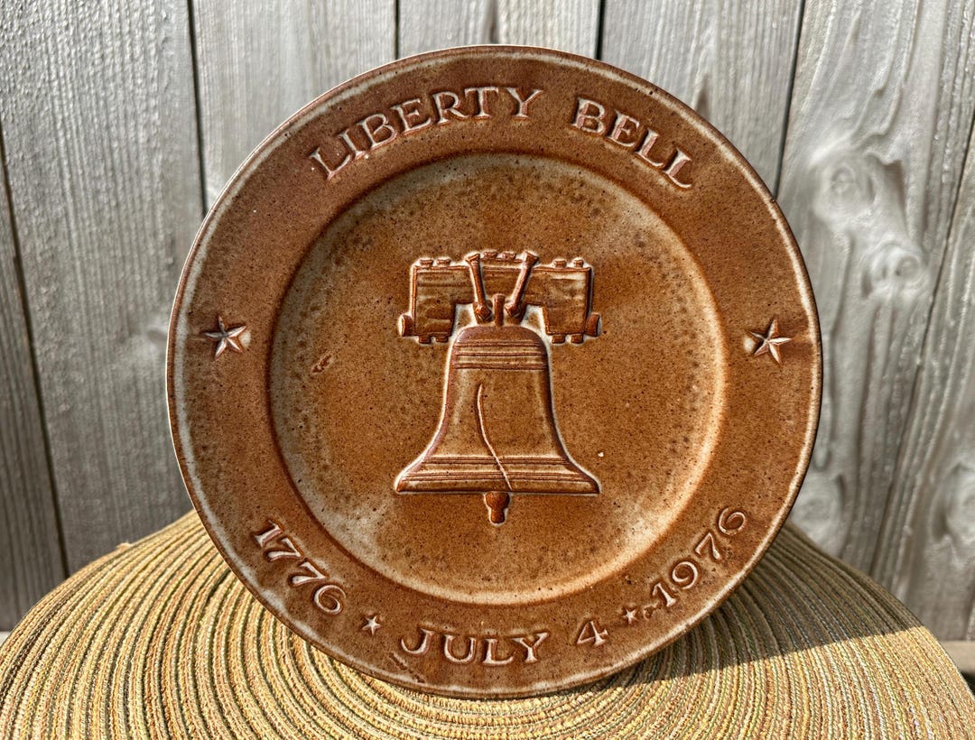 VTG Liberty Bell Plate Deneen Pottery Stoneware Wall Decor Limited ...