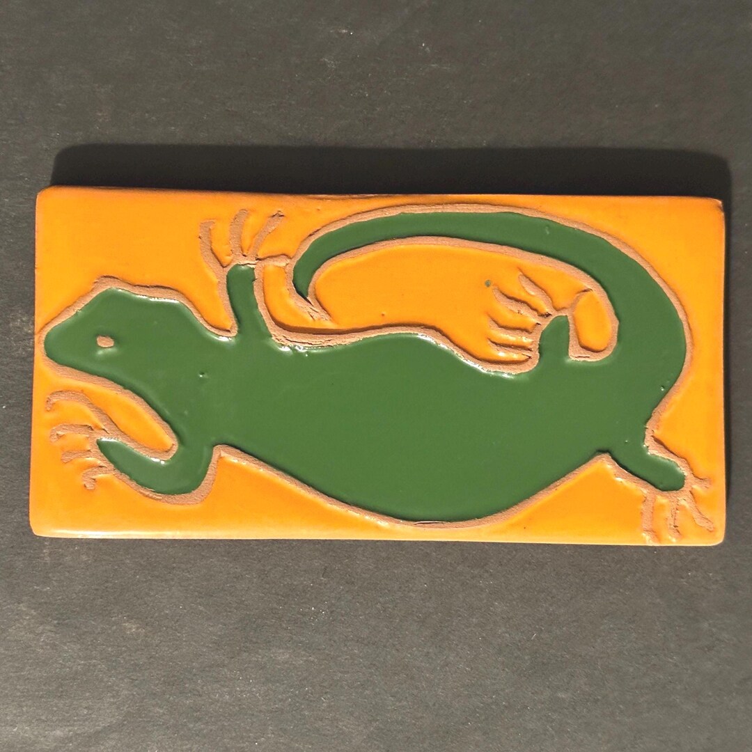 Lizard Ceramic Subway Tile: Southwest Style 2x4 Inch, Signed - Etsy