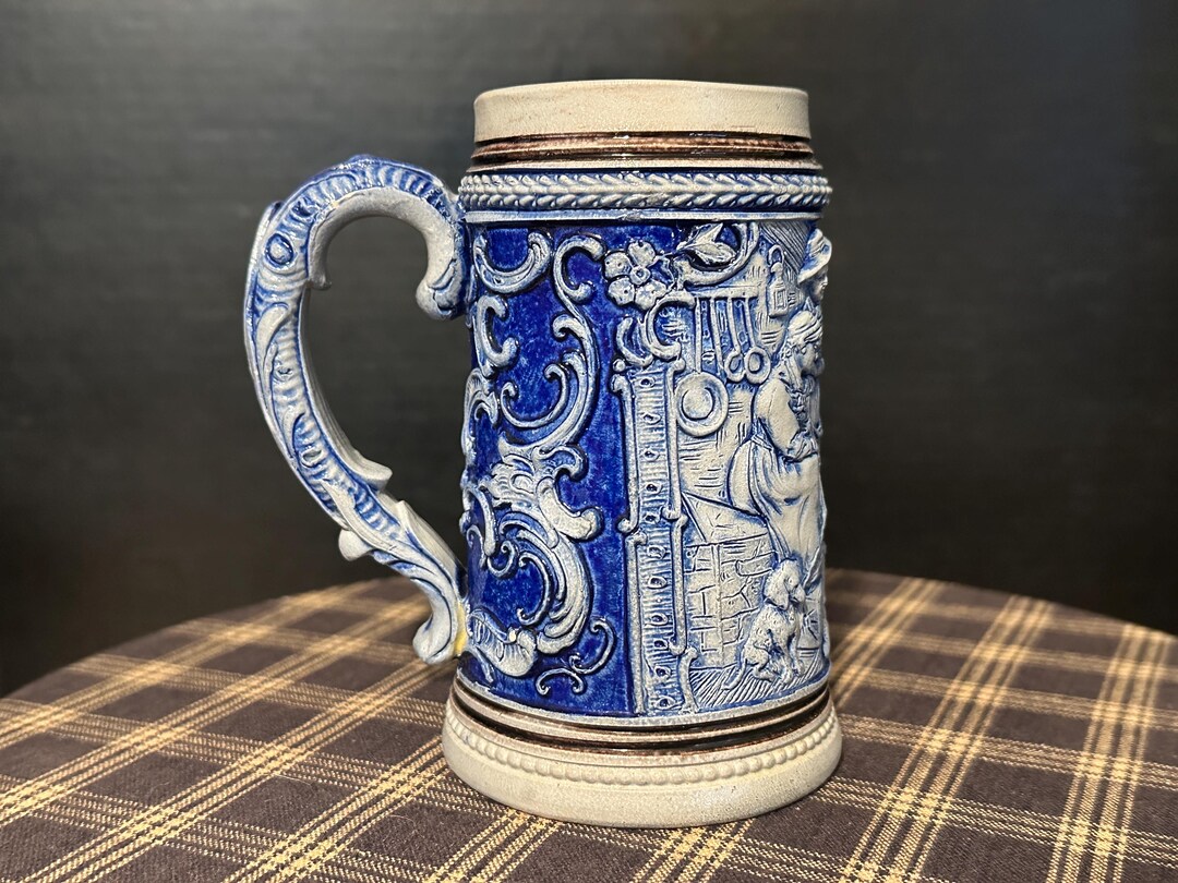 Gerz Stein Musician & Cooks in the Kitchen Cobalt Blue Glaze Hand ...