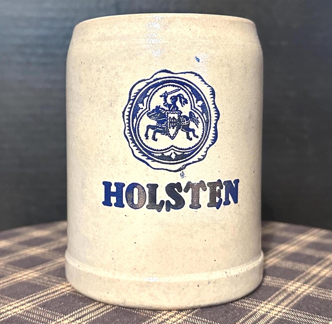 HOLSTEN Beer Stein: German Wheel Thrown Stoneware, Knight Motif (0.5 ...
