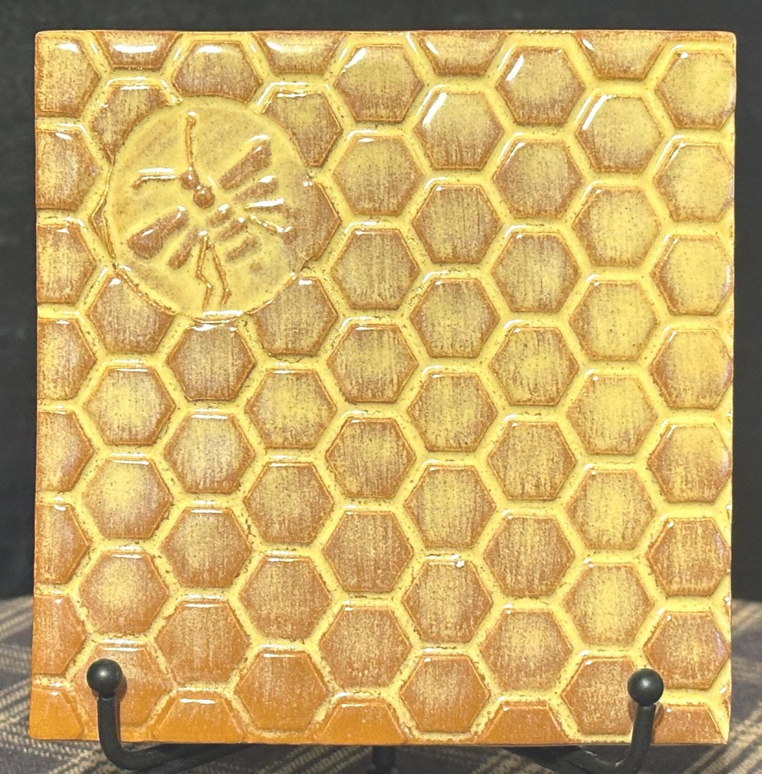 Handmade Honeybee Tile: 4x4 Ceramic Coaster or Accent Tile Signed - Etsy