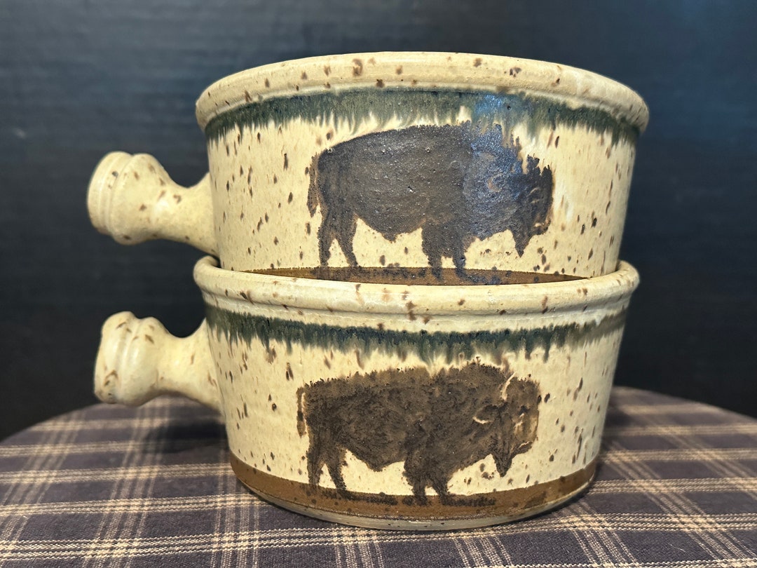 Vintage Buffalo Soup Bowls/mugs for Stew, Chili or Cereal Bowls Set of ...