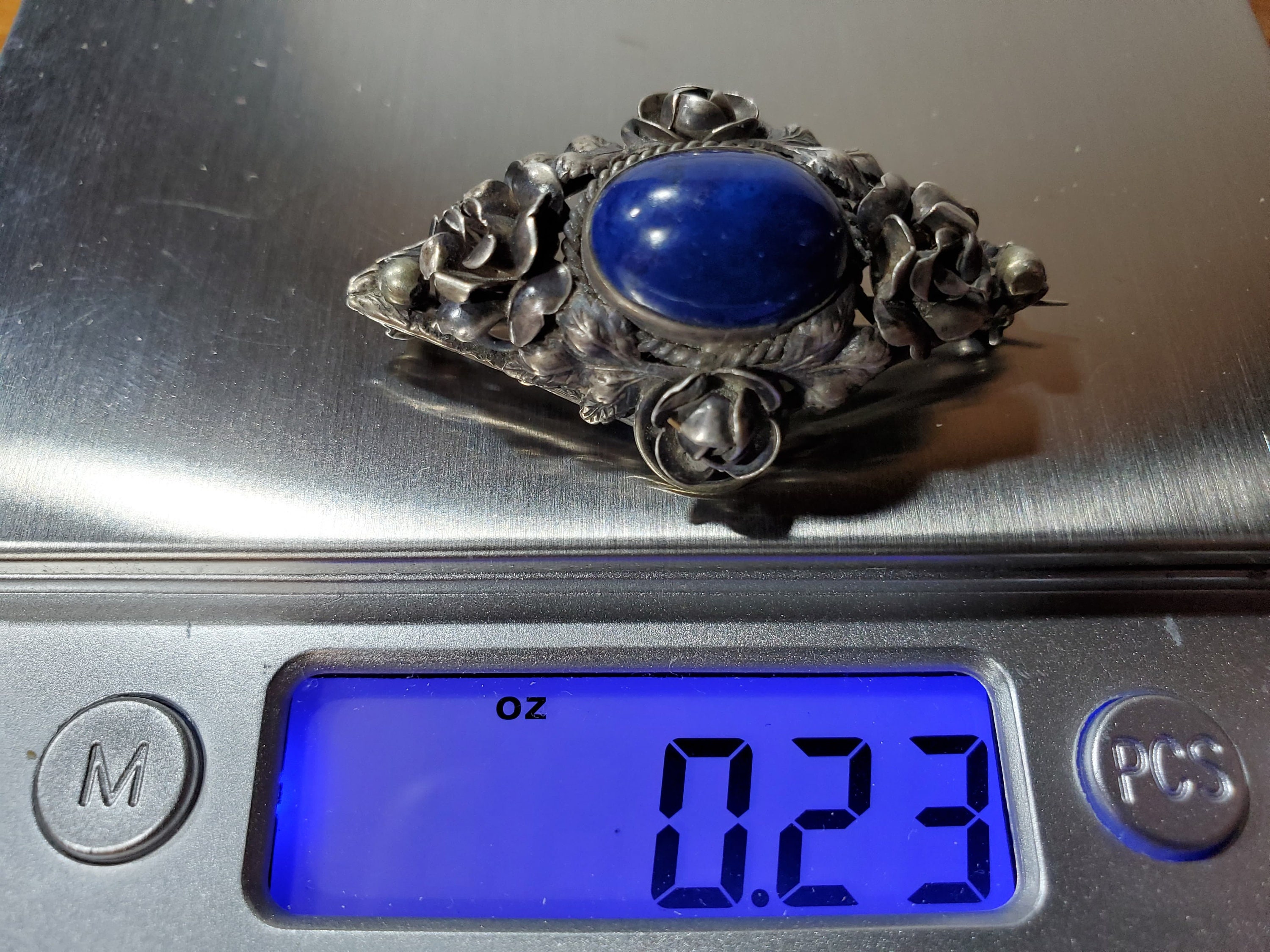 Antique Brooch-Flli Peruzzi-Sterling Silver-Lapis | Etsy