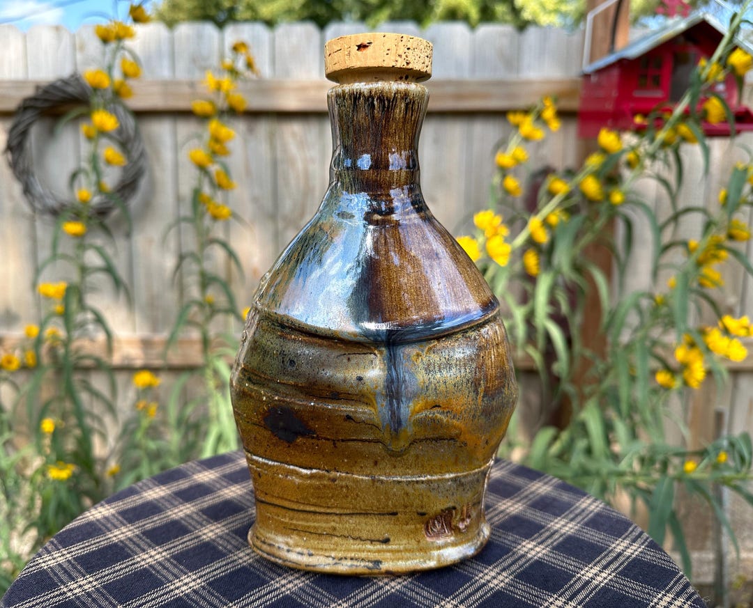 Flask or Canteen Handmade Stoneware Studio Pottery Civil War ...