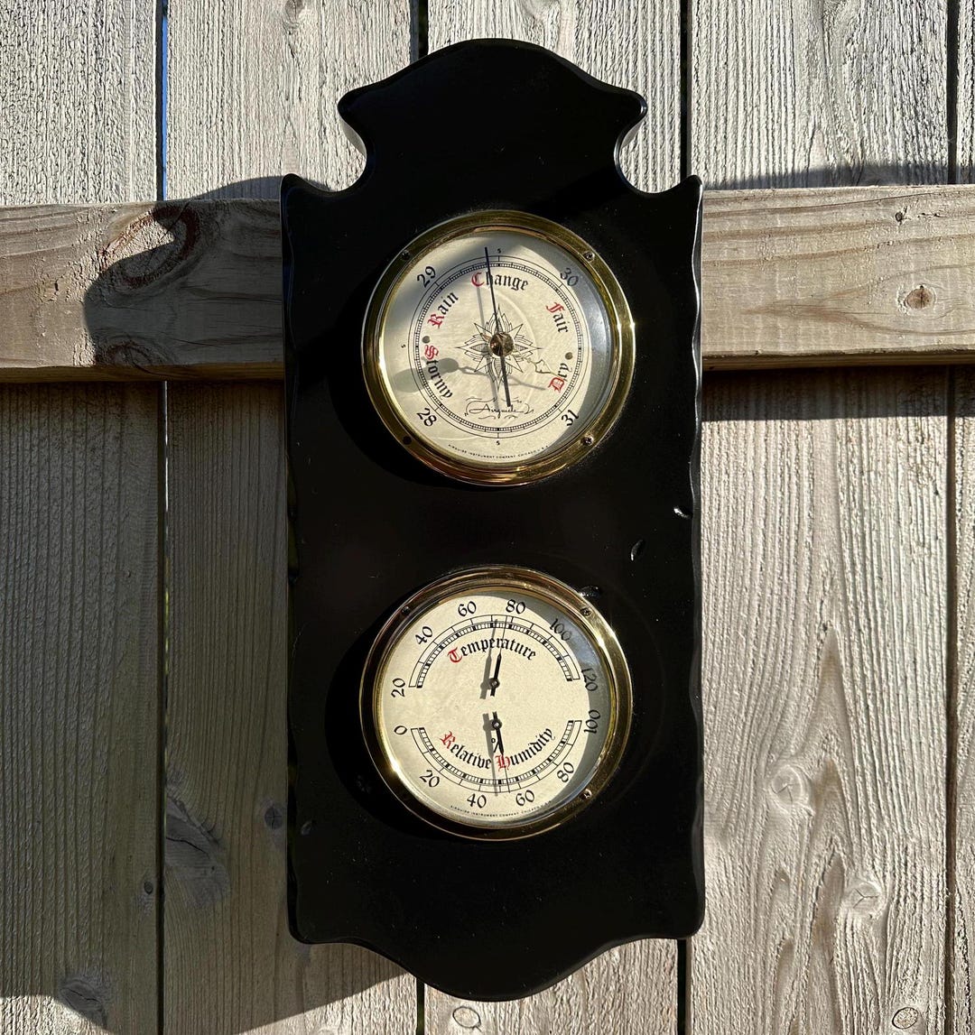 Vtg MCM Airguide Barometer Thermometer Hydrometer Wall Decor Painted ...