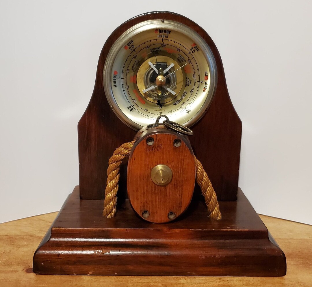 Vintage Barometer Made in England Nautical Office Decor, Man Cave, Bar ...