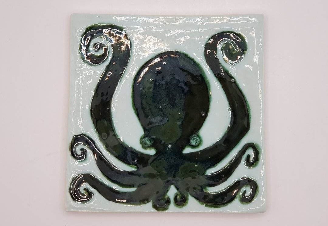 Octopus Ceramic Tiles for Kitchen Backsplash Bathroom Wall or Drink ...